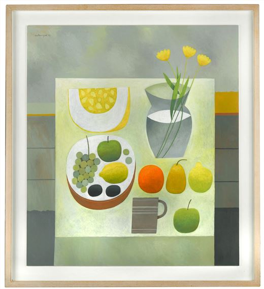 Reg Cartwright | Still life with fruit and a vase of flowers (2002 ...