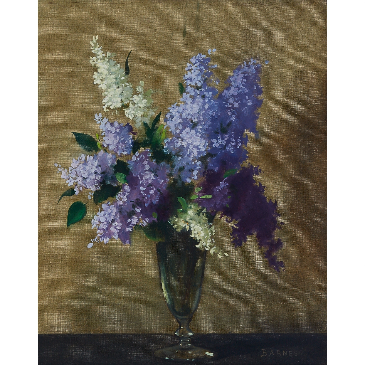 Archibald Barnes | LILACS IN A GLASS VASE | MutualArt