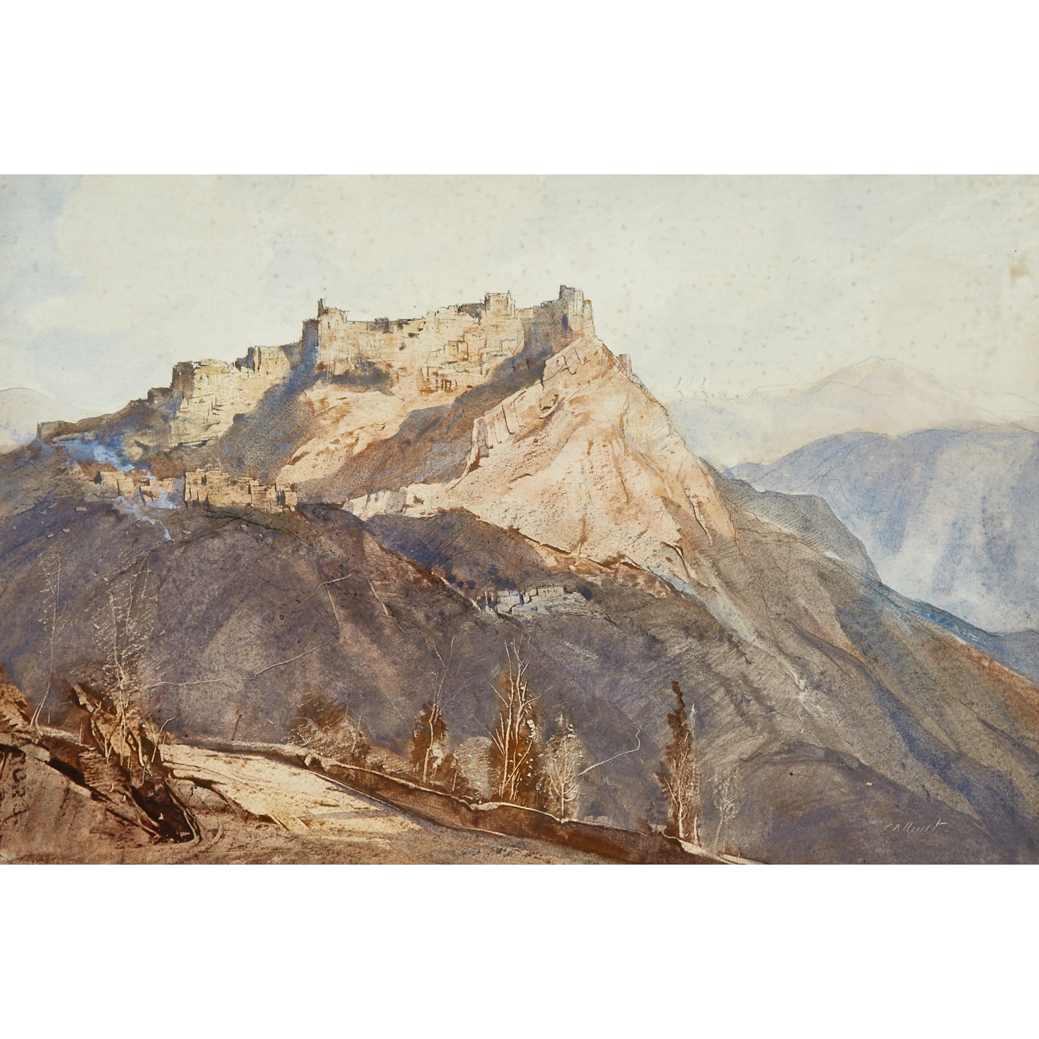 Cecil Arthur Hunt | VISTA WITH CITY RUIN ON MOUNTAIN TOP | MutualArt