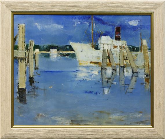 Michel Rodde | Harbor Scene with Ship | MutualArt