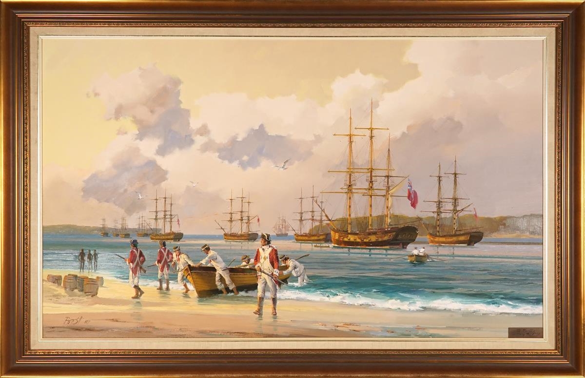 Bob Booth | 'The First Fleet in Botany Bay, 1788' (1986) | MutualArt