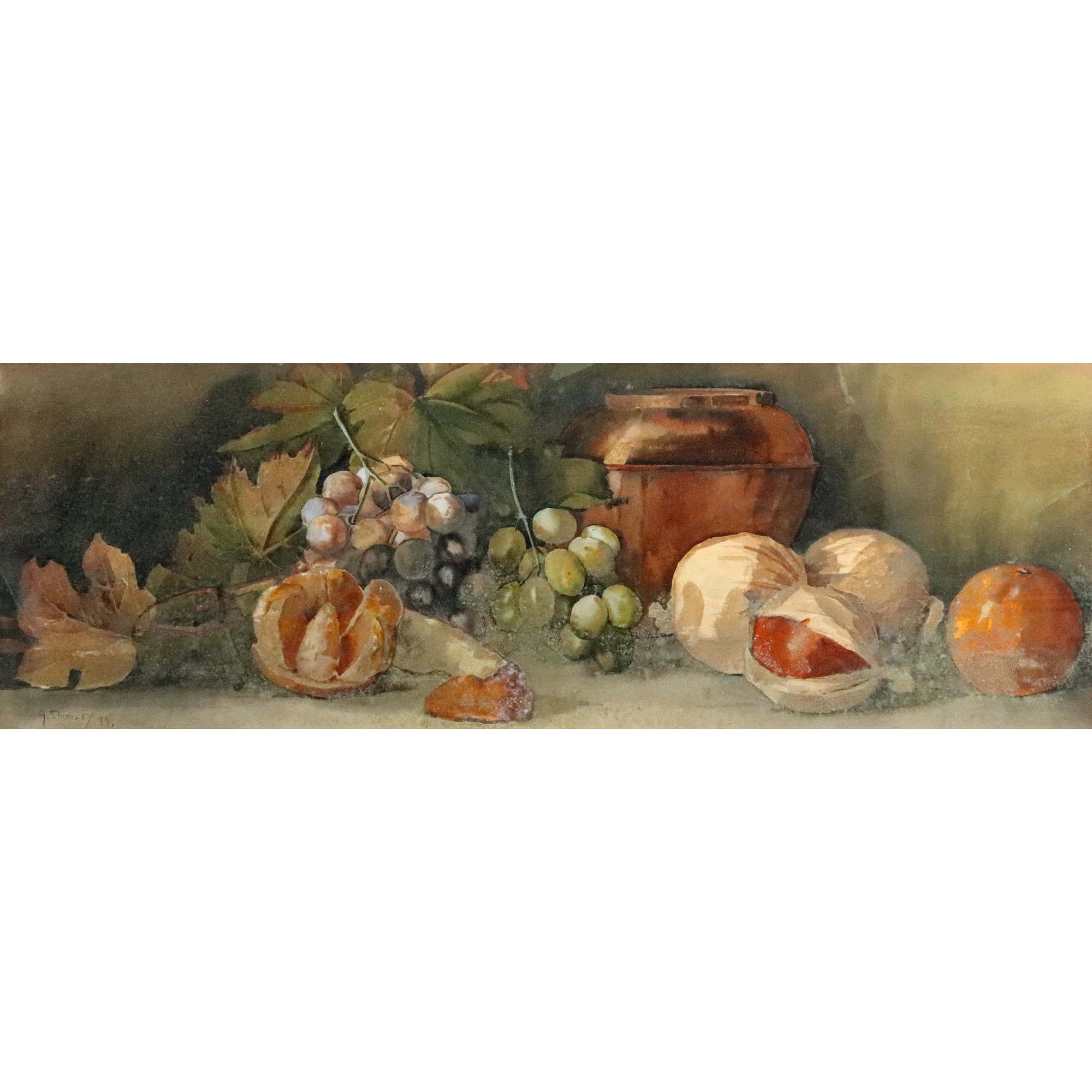 Giovanni Barbaro | Still life of fruit and a vase (1893) | MutualArt