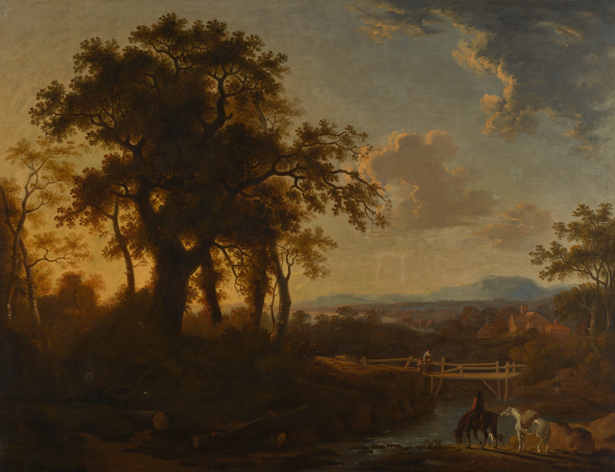 George Barret Sr. | AN EXTENSIVE WOODED RIVER LANDSCAPE, WITH A ...