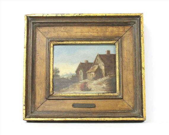 Abraham Teniers | A SEATED FIGURE NEXT TO COTTAGES | MutualArt