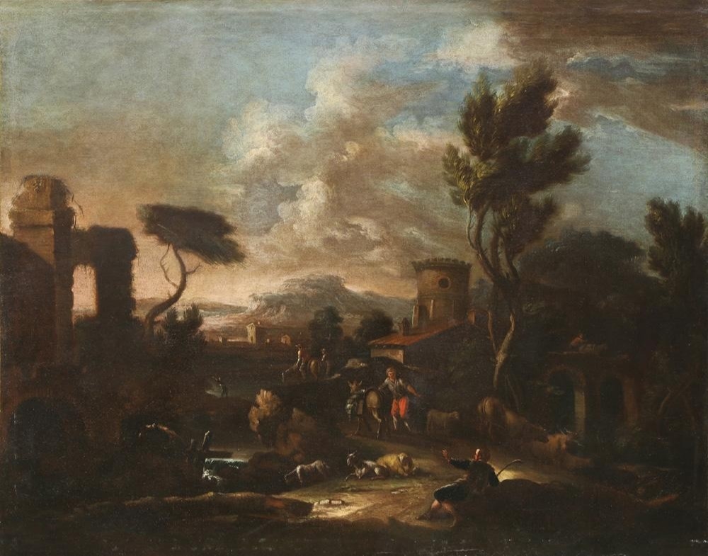 Francesco Zuccarelli | Capriccio Landscape with Figures and Ruins ...