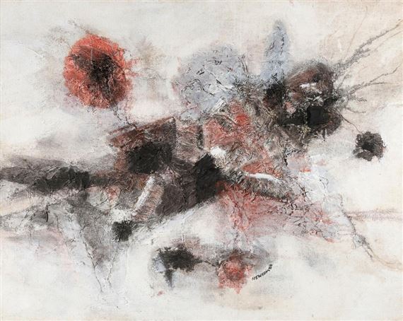 William John Bertram Newcombe | Abstract in Red and Black (1959 ...