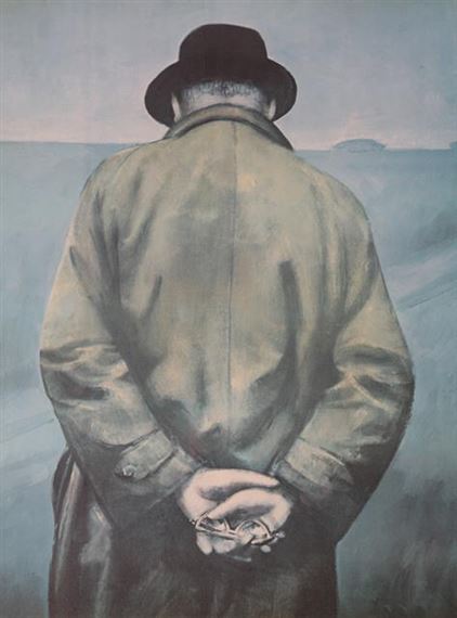 Harold Riley | Lowry Walking on Swinton Moss (1970) | MutualArt