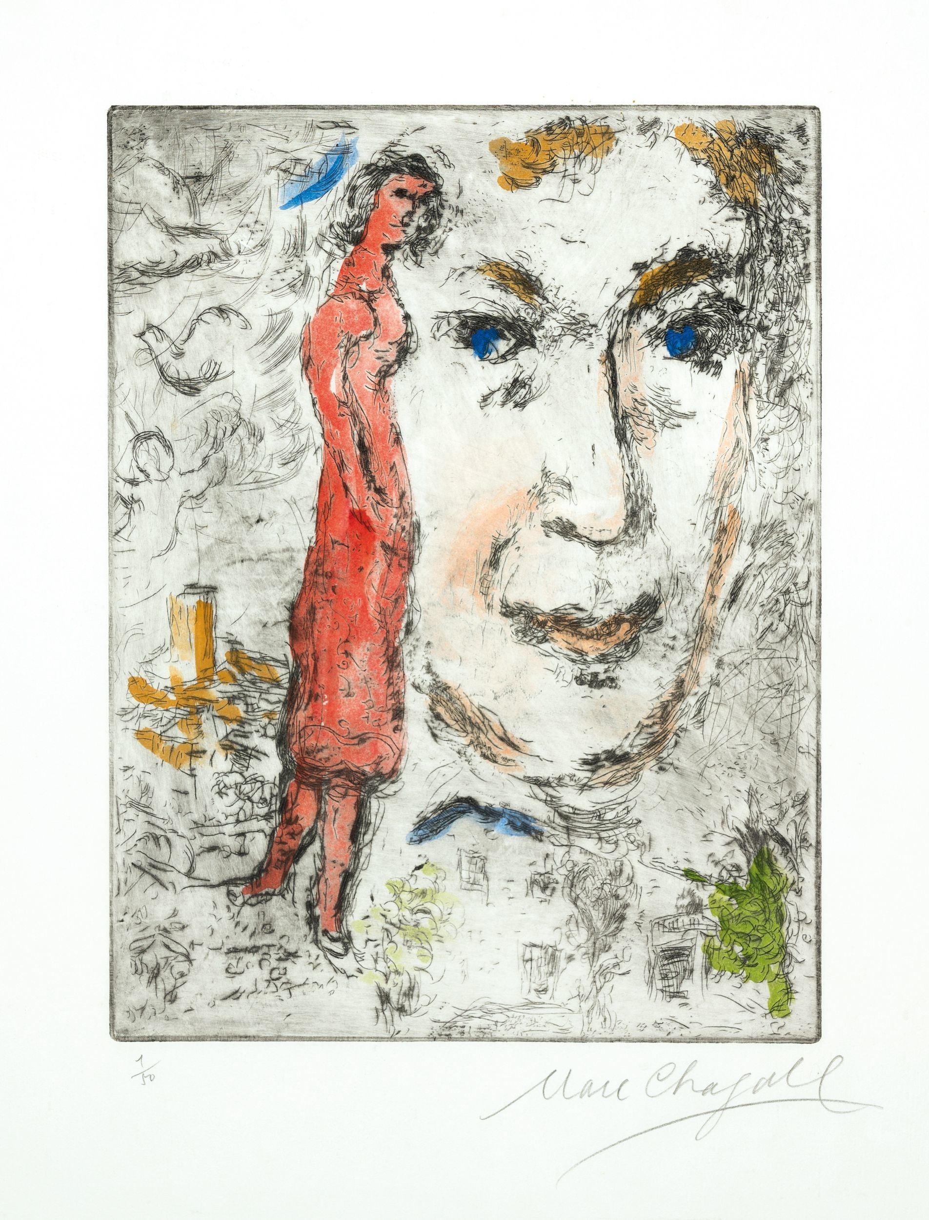 Marc Chagall | Self Portrait (1968) | MutualArt