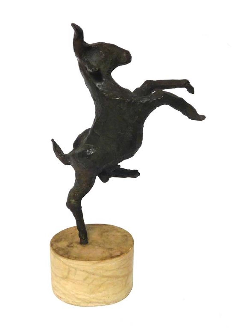 Wolfgang Behl | Brutalist style sculpture of goat standing on hind leg ...