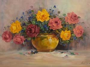 Freda van der Merwe | Two works: Still Life Flowers (2) | MutualArt