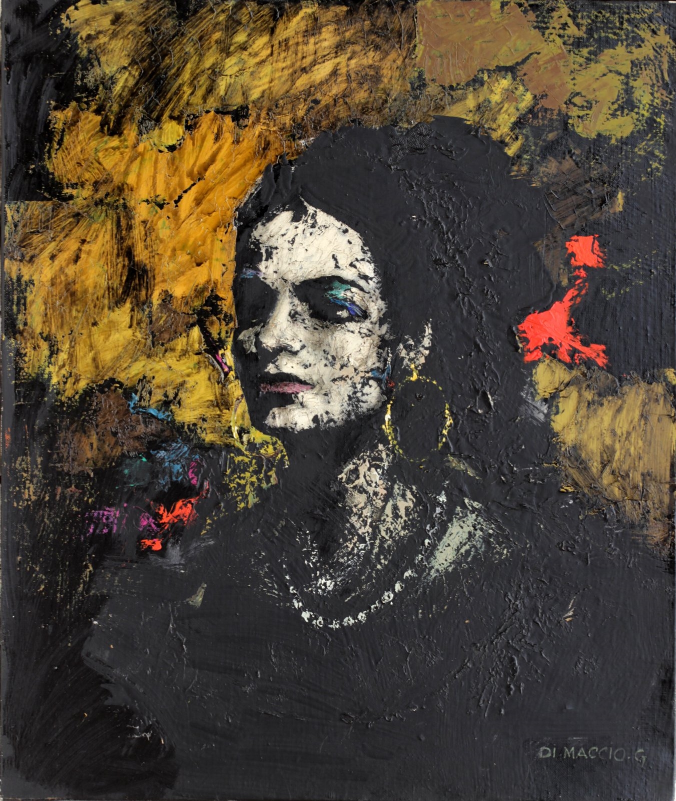 Gérard Di-Maccio | Portrait de femme au collier | MutualArt