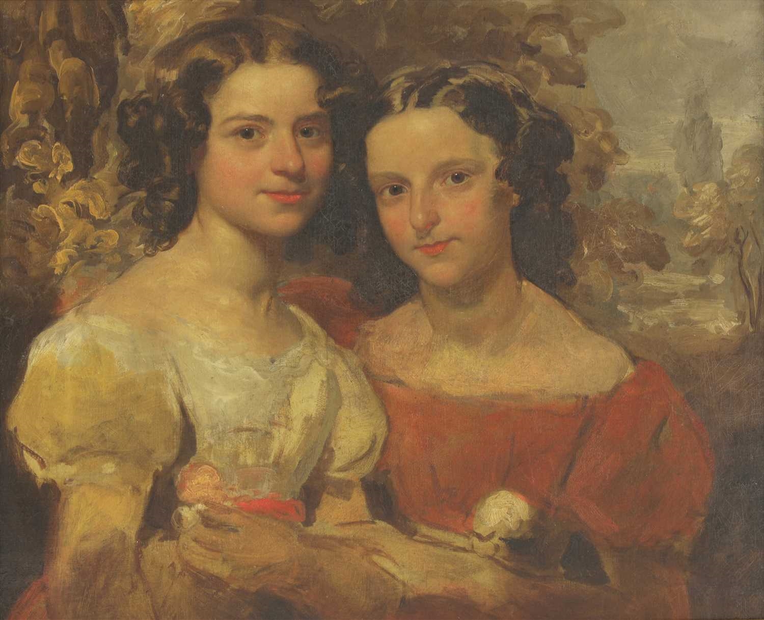 British School, 19th Century | PORTRAIT OF TWO SISTERS OF THE POTTINGER ...