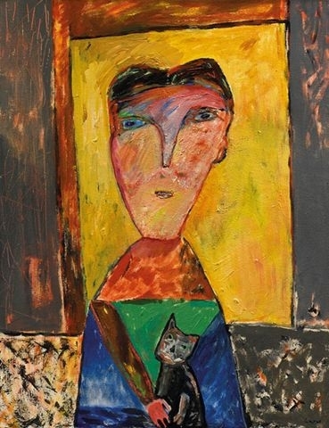 Eliane Larus | Enfant au chat | MutualArt