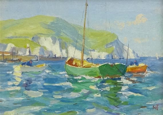 Howard Barron | Two Works: St Ives Fishing Boats Near Harbour | MutualArt