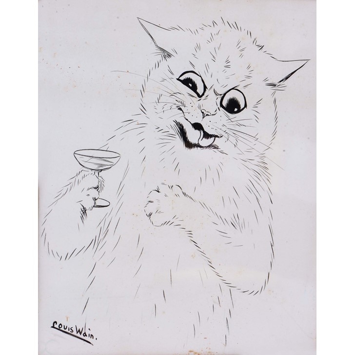 Cat Smoking Cigarette Drawing