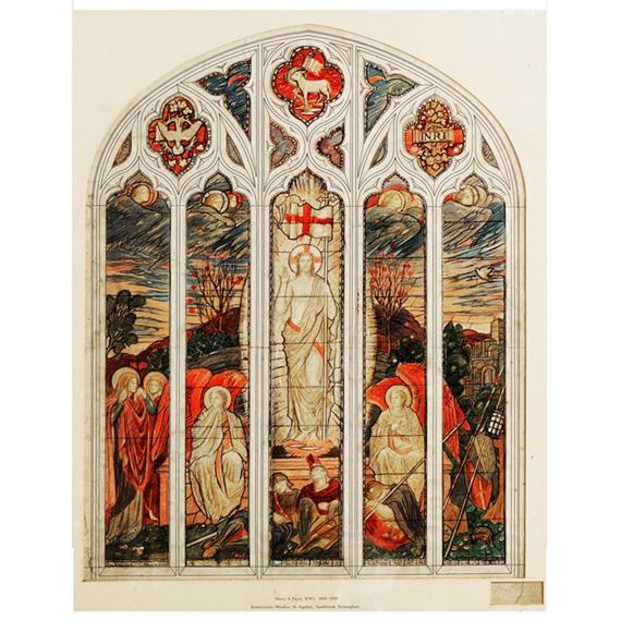 Henry Arthur Payne | Design for the resurrection window, St Agatha's ...