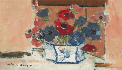 Michel Rodde | Anemones et pique fleurs bleu (1985) | MutualArt