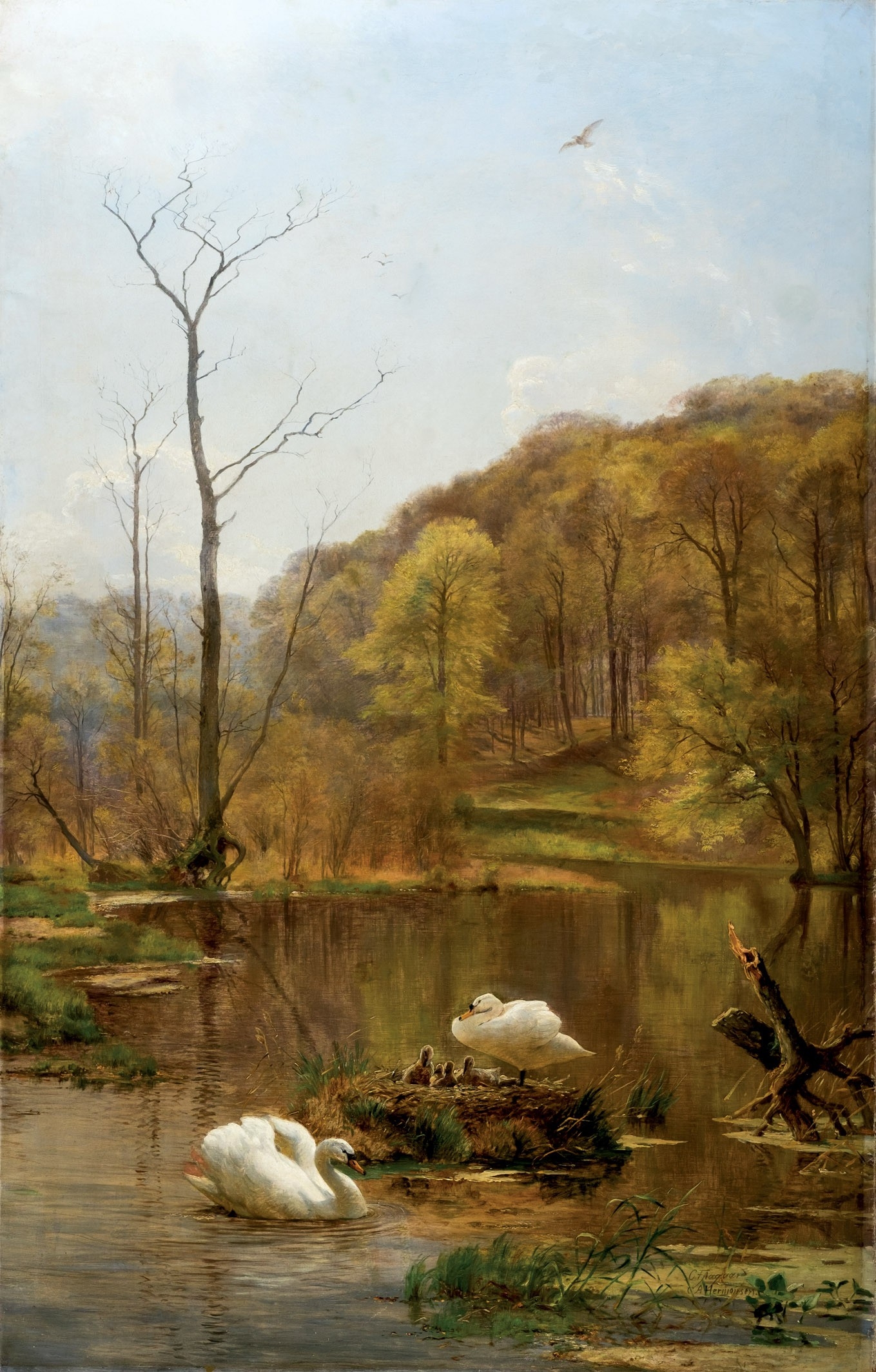 Carl Frederik Aagaard | Ánades en el río | MutualArt
