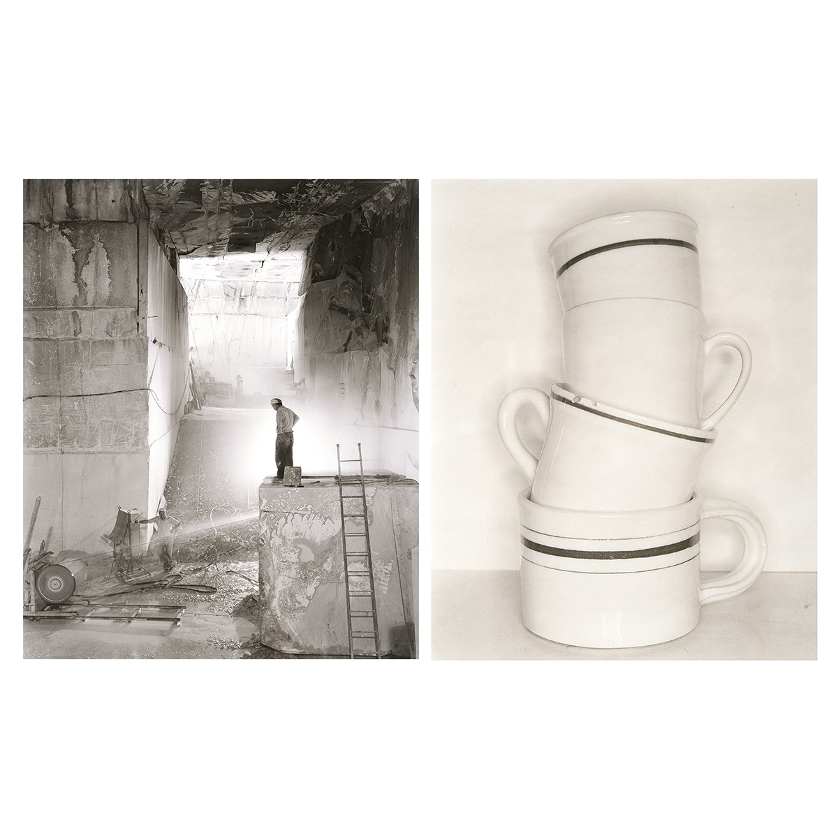 Jed Devine | Two works: Stacked Cups; Underground Qarry Workmen | MutualArt