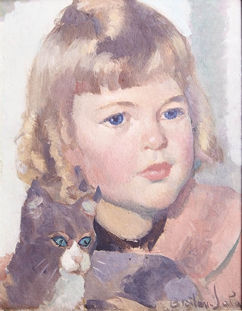 Albert Braïtou-Sala | Jeune fille au chat | MutualArt