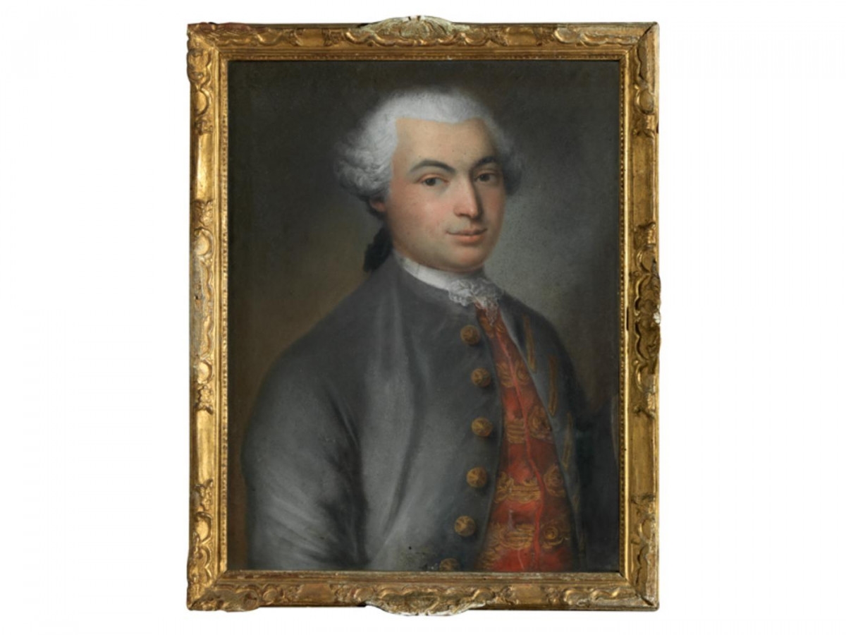 French School, 18th Century | Portrait d'homme au gilet rouge | MutualArt
