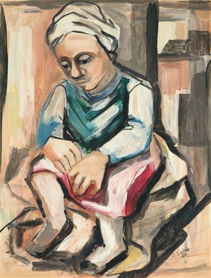 Charles Sebree | Seated Figure (1938) | MutualArt