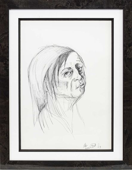 Peter Howson Obe | A VERY EARLY PORTRAIT STUDY IN BIRO BY PETER HOWSON ...