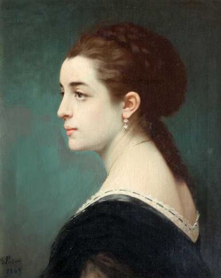 Étienne Adolphe Piot | Portrait of a beautiful lady (1869) | MutualArt