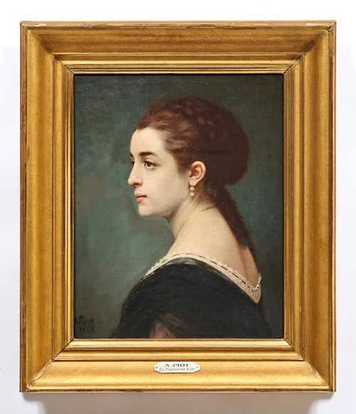 Étienne Adolphe Piot | Portrait of a beautiful lady (1869) | MutualArt