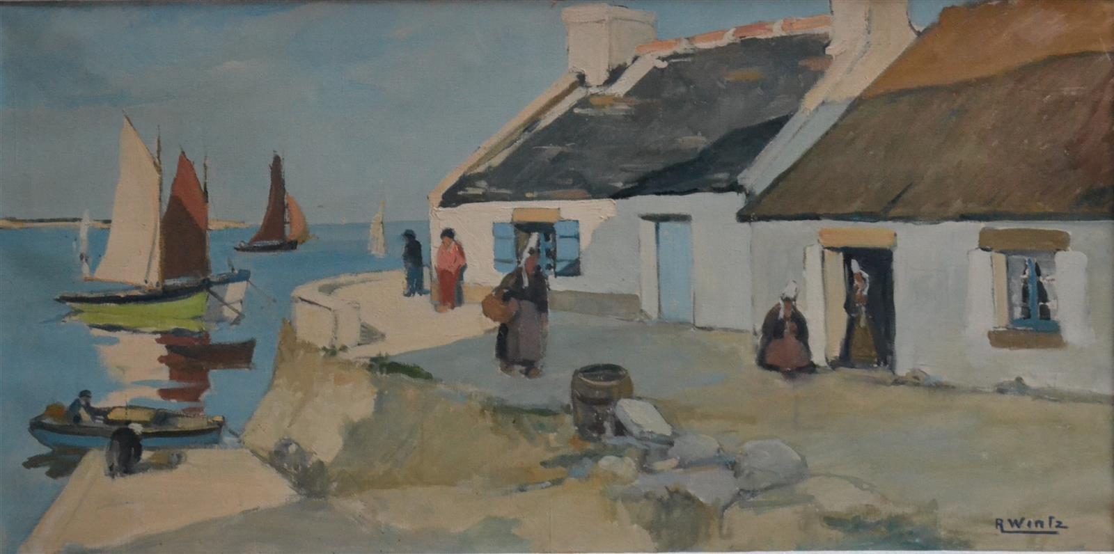 Raymond Wintz | LES VOILIERS DEVANT LE CHEMIN CÔTIER EN BRETAGNE ...