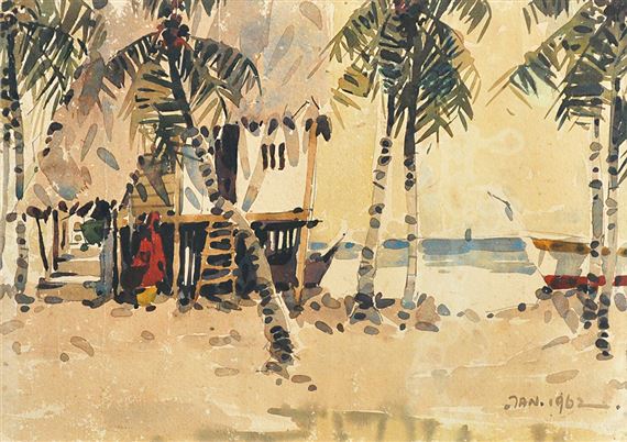 Tan Choon Ghee | Village Scene (1962) | MutualArt