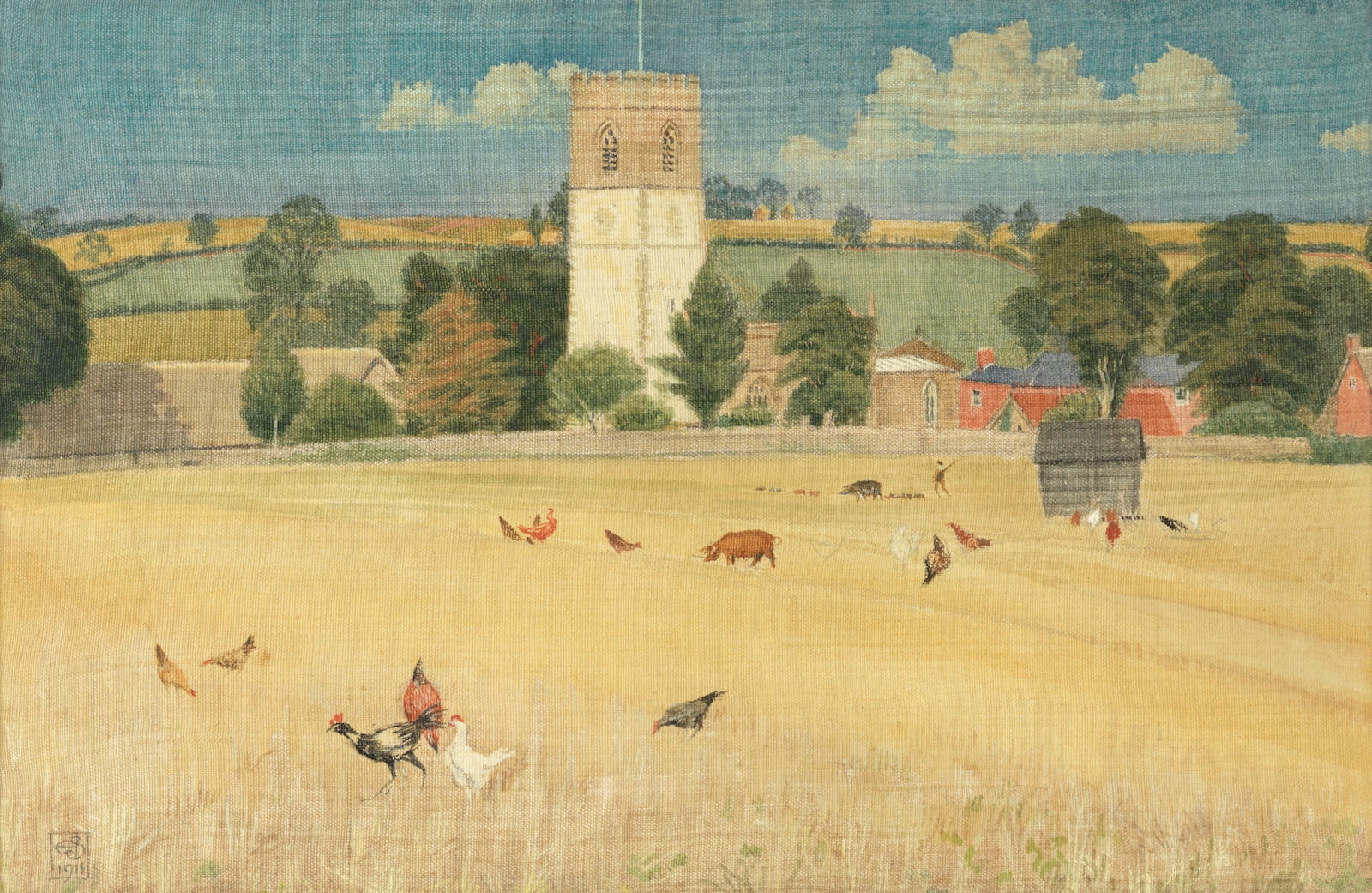 Joseph Edward Southall | Rural village scene (1911) | MutualArt