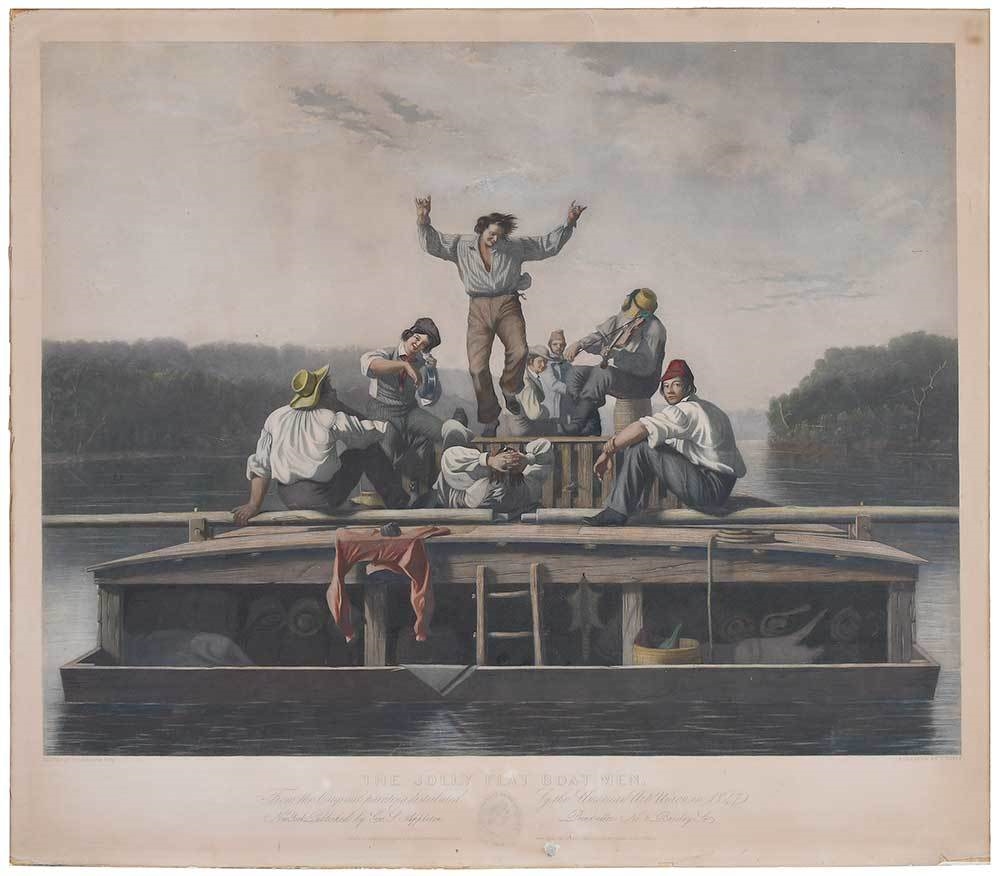 George Caleb Bingham | The Jolly Flat Boat Men (1847) | MutualArt