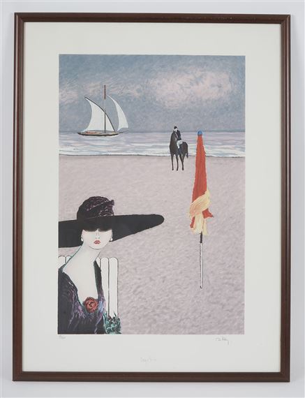 Ramon Dilley | Elégantes et cavaliers sur la plage | MutualArt