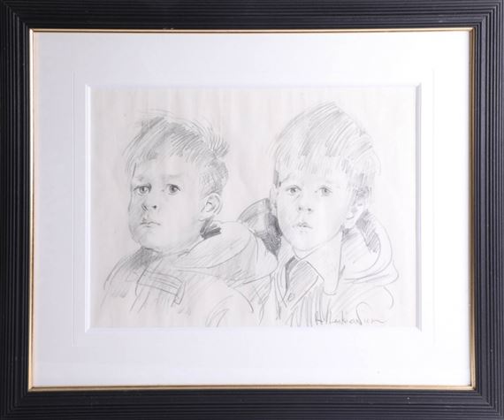 Robert Lenkiewicz | Portrait of two children (1970s) | MutualArt