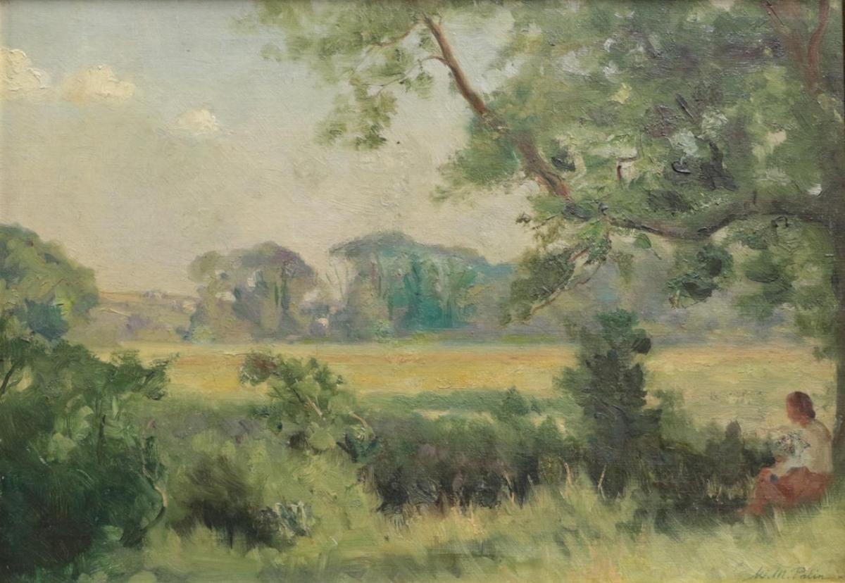 William Mainwaring Palin | Young Girl in a Bucolic Landscape | MutualArt