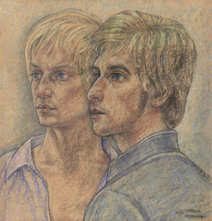 Rudolf Bonnet | A Portrait Of Two Dancers (1972) | MutualArt