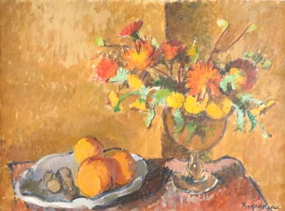 Paul Charles Ragueneau | Nature morte aux fleurs et fruits | MutualArt