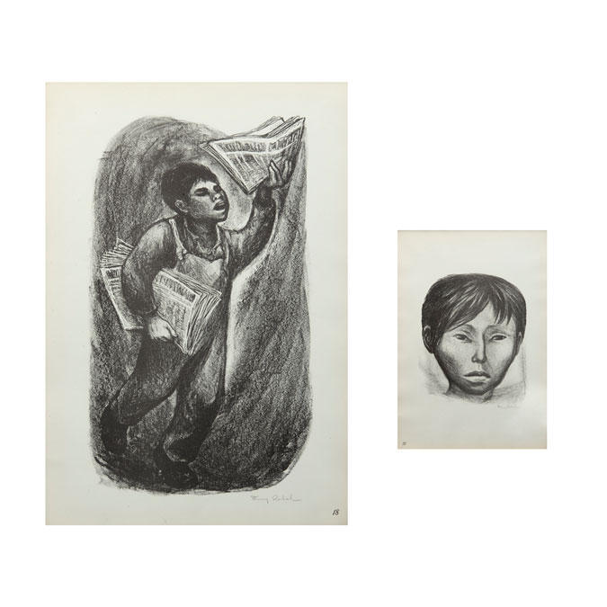 Fanny Rabel | Rostro de niño y Niño vendiendo periódico | MutualArt