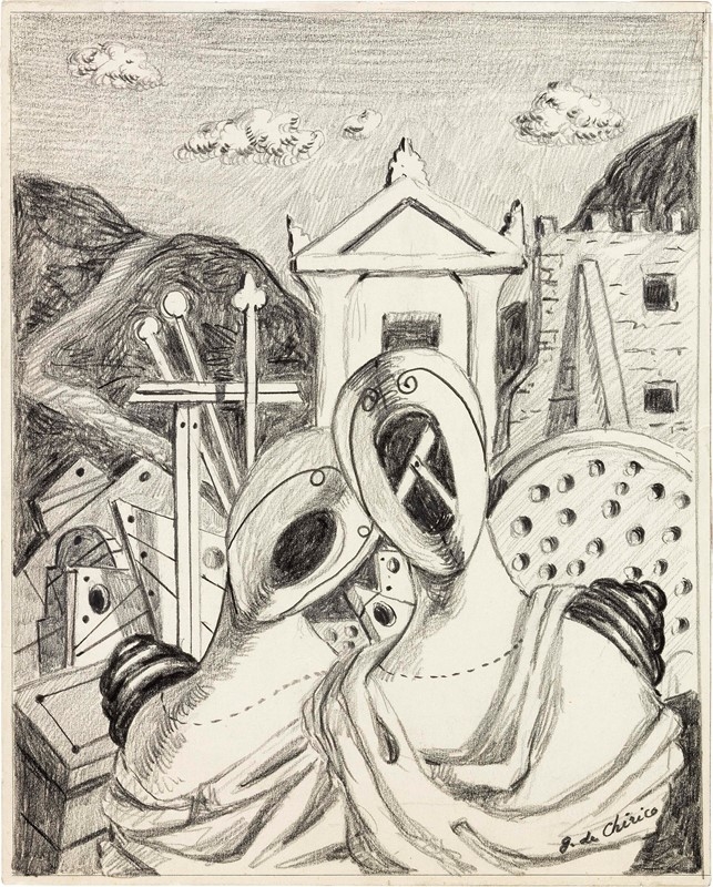 Giorgio de Chirico | EDIPO E LA SFINGE (OEDIPUS AND THE SPHINX) (1968 ...