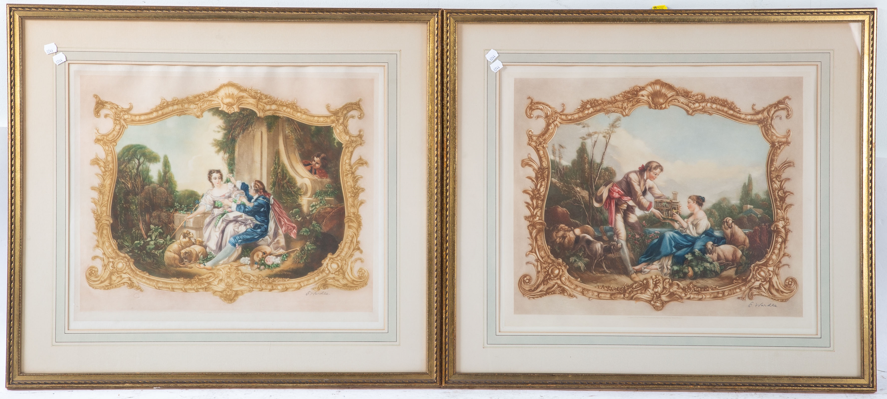 E. Wardle | Two Rococo Color Mezzotints | MutualArt