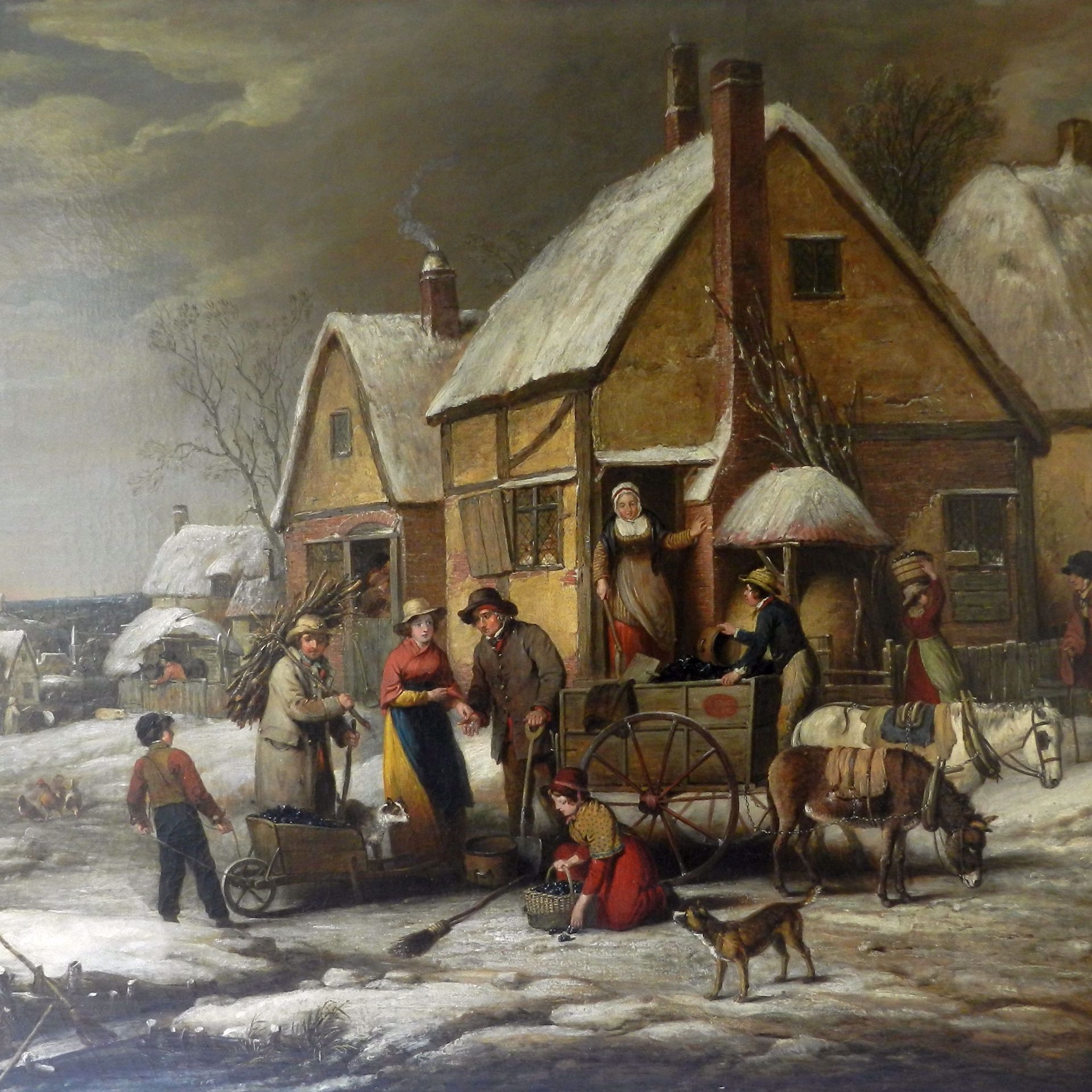 William Redmore Bigg | Dorpstafereel in de winter (1823) | MutualArt