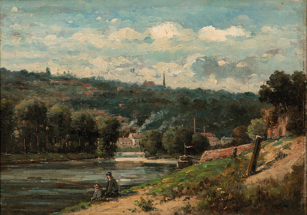 Gustave Mascart | PÊCHEURS PRÈS DE LA RIVIÈRE | MutualArt
