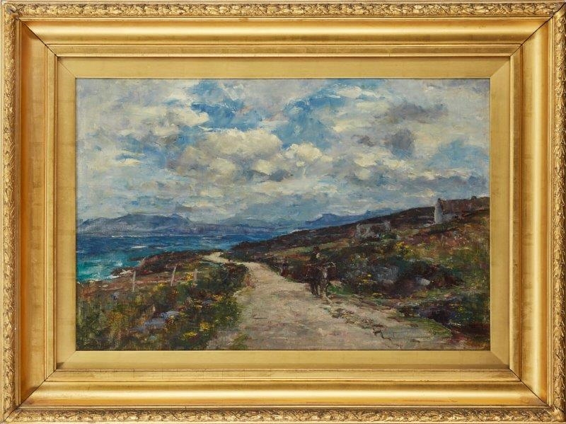 Joshua Anderson Hague | Figures with a donkey on coastal path | MutualArt