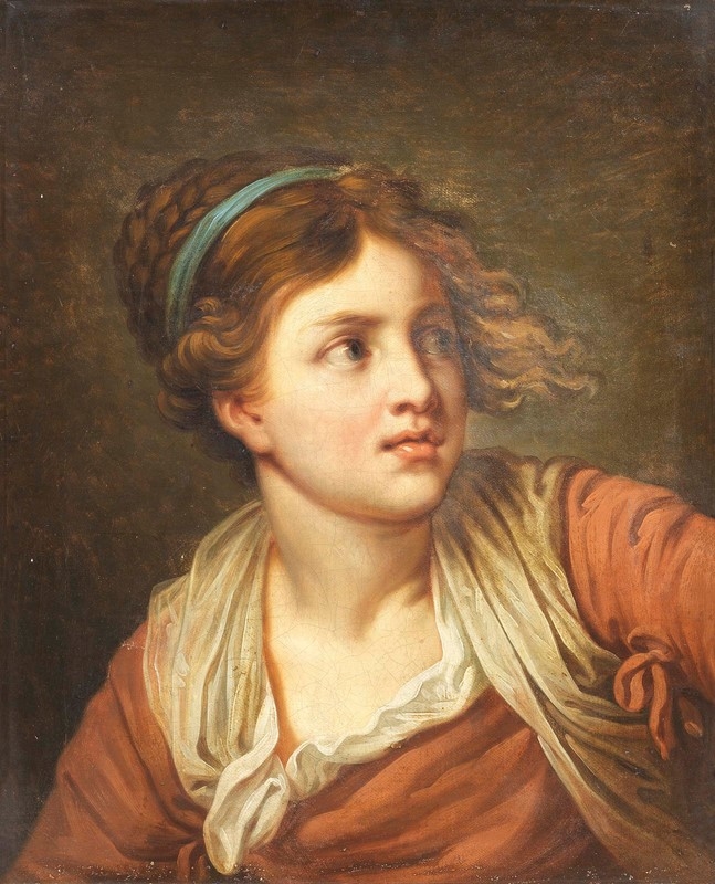 Jean-Baptiste Greuze | Testa di giovinetta al vento | MutualArt