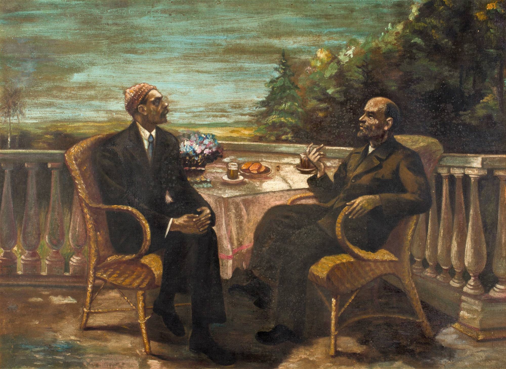 Vasilij Efanov | Vladimir Lenin and Maxim Gorky in Gorki | MutualArt