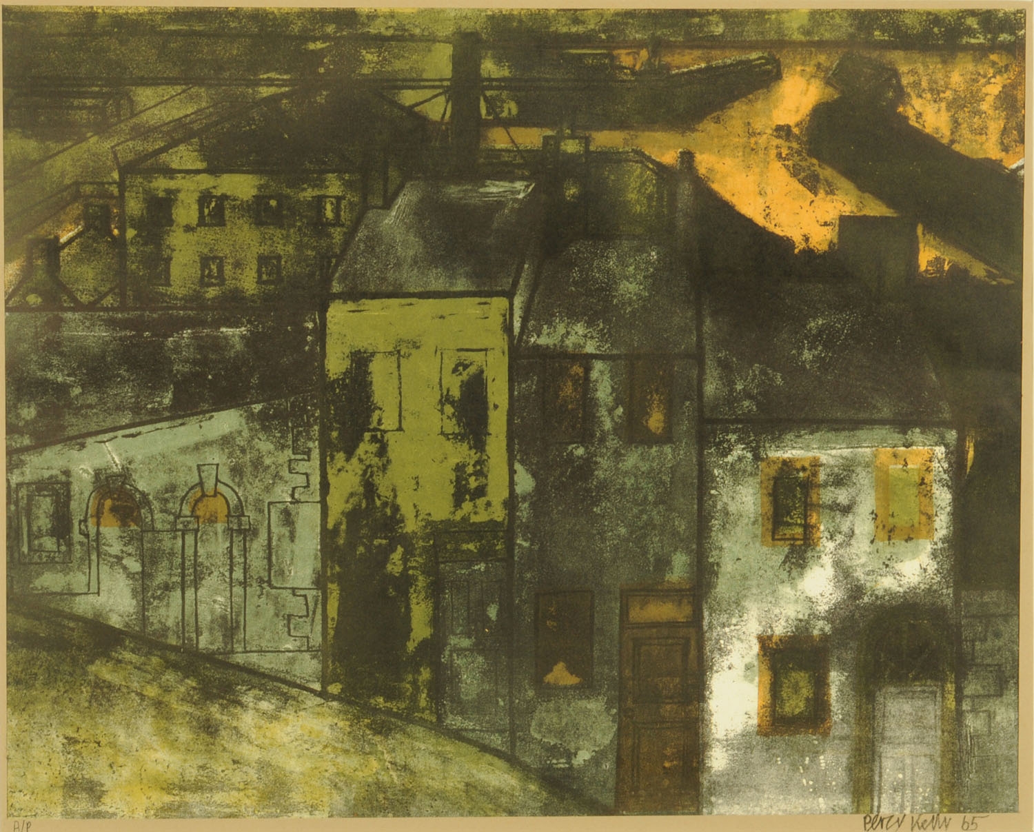 Percy Kelly | Street scene (1965) | MutualArt