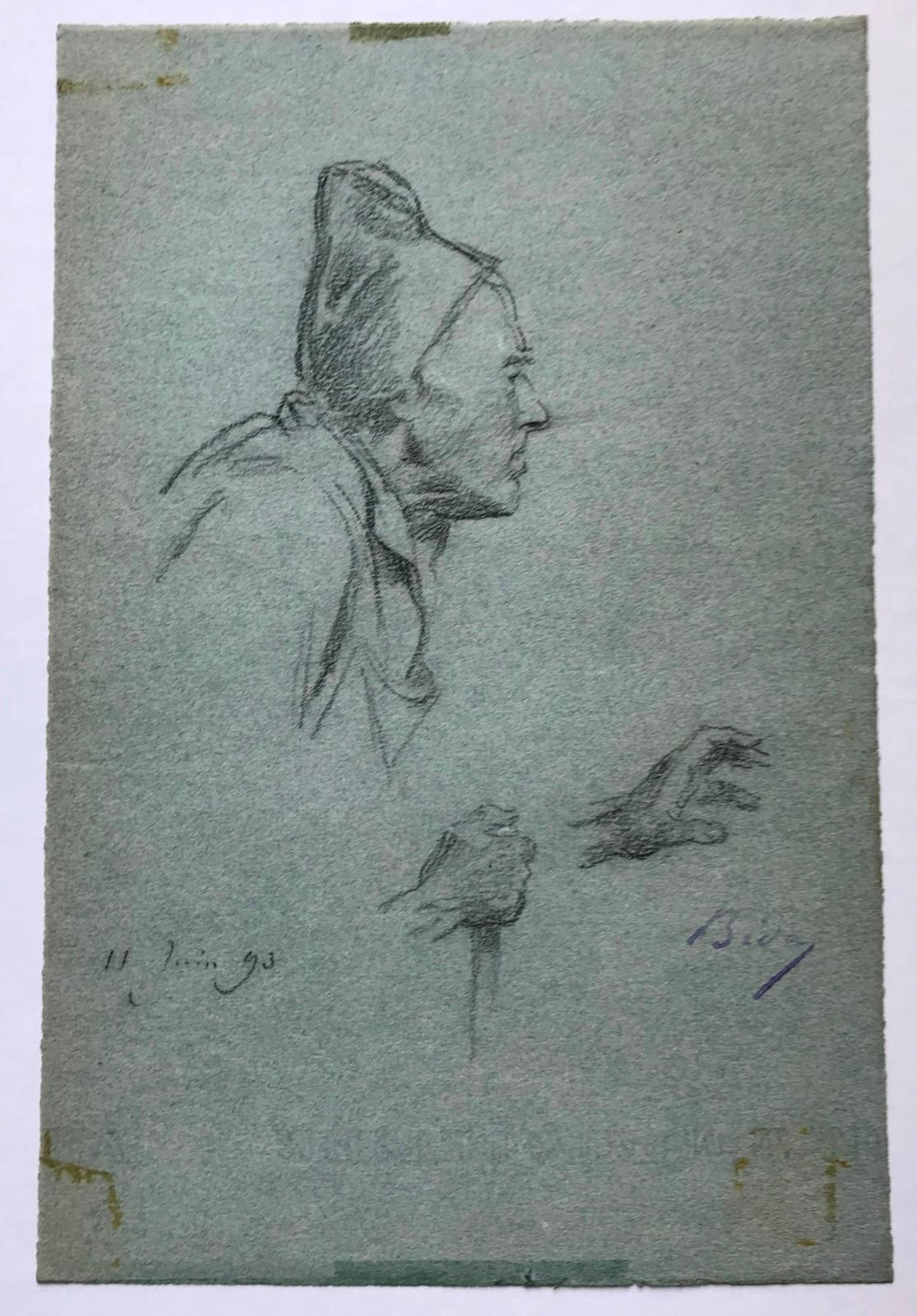 Alexandre Bida | Two Works: Portrait d’homme de profil avec reprise des ...