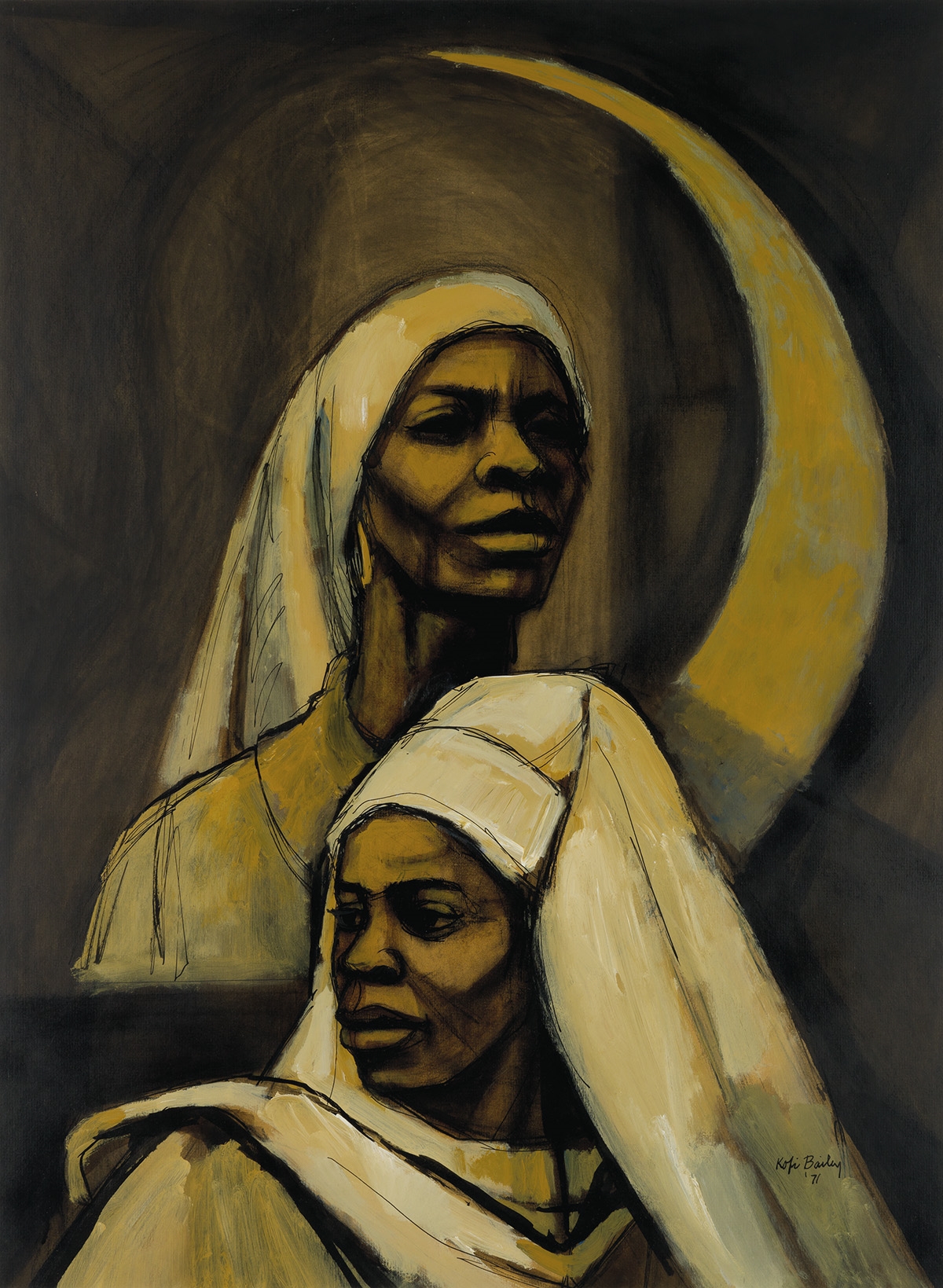 Herman Kofi Bailey | Untitled (Two Women) (1971) | MutualArt
