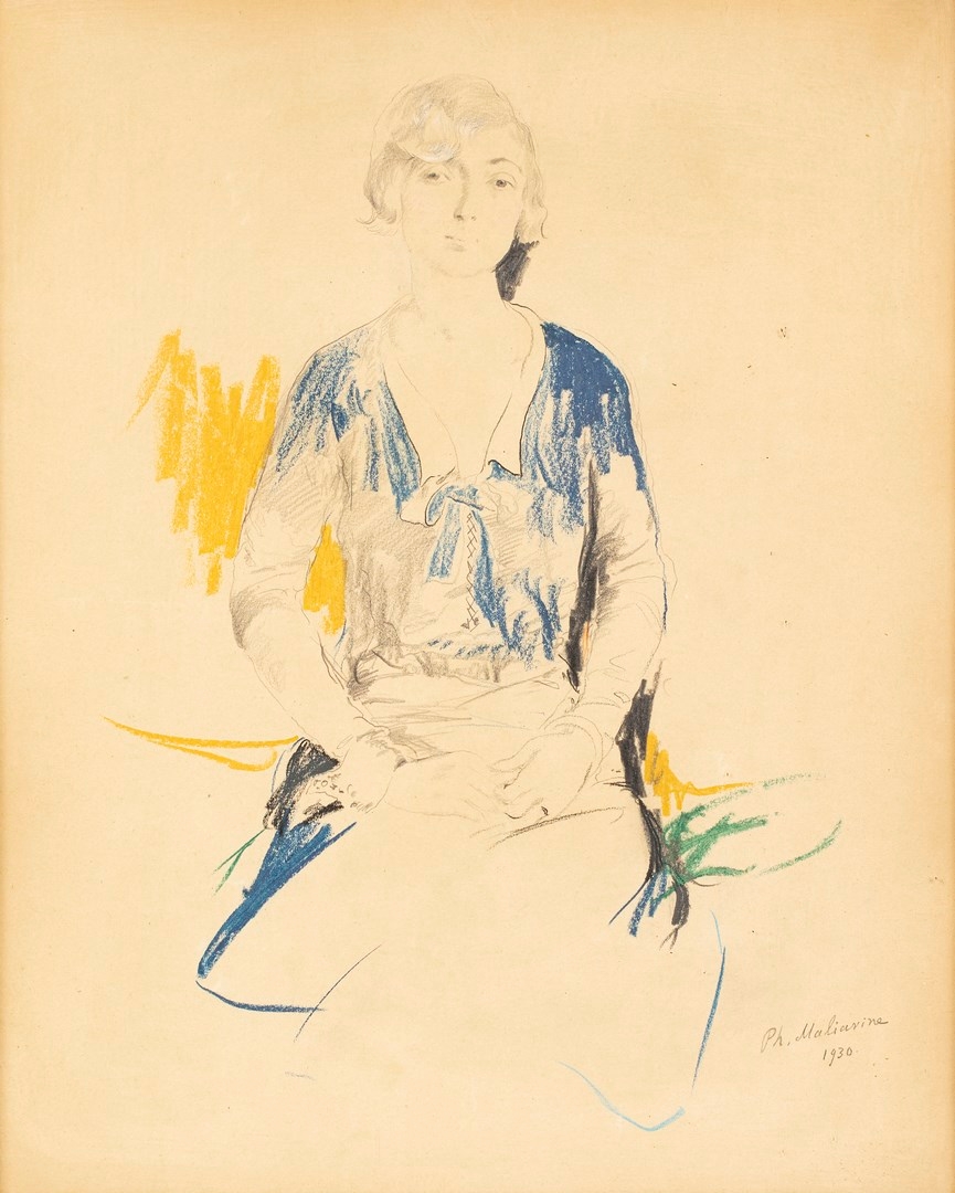 Philip Malyavin | Portrait de Madame Pierre Müller (1930) | MutualArt